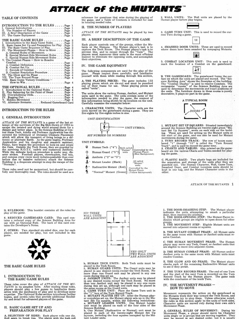 Attack of The Mutants Rules | PDF | Nature