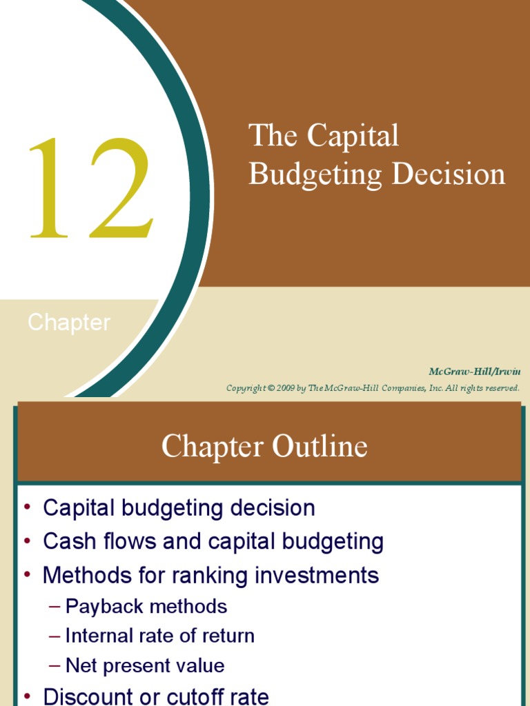 The Capital Budgeting Decision Mcgraw Hill Irwin Pdf Internal Rate