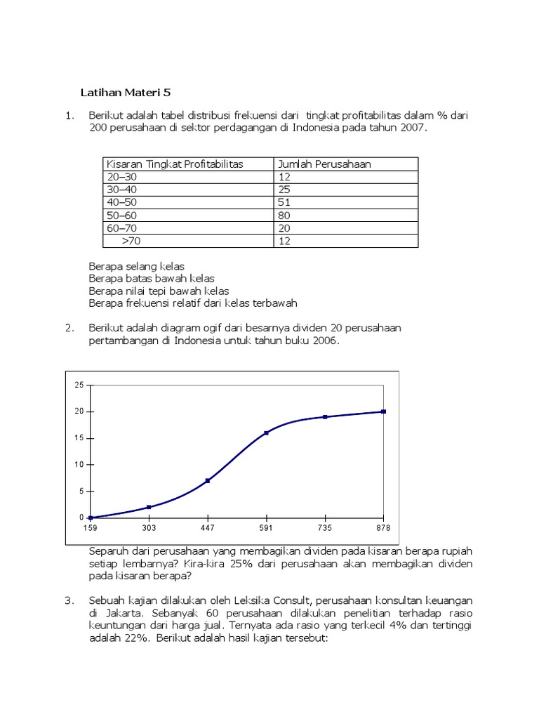 Latihan Materi 5 Penyajian Data Dalam Grafik | PDF