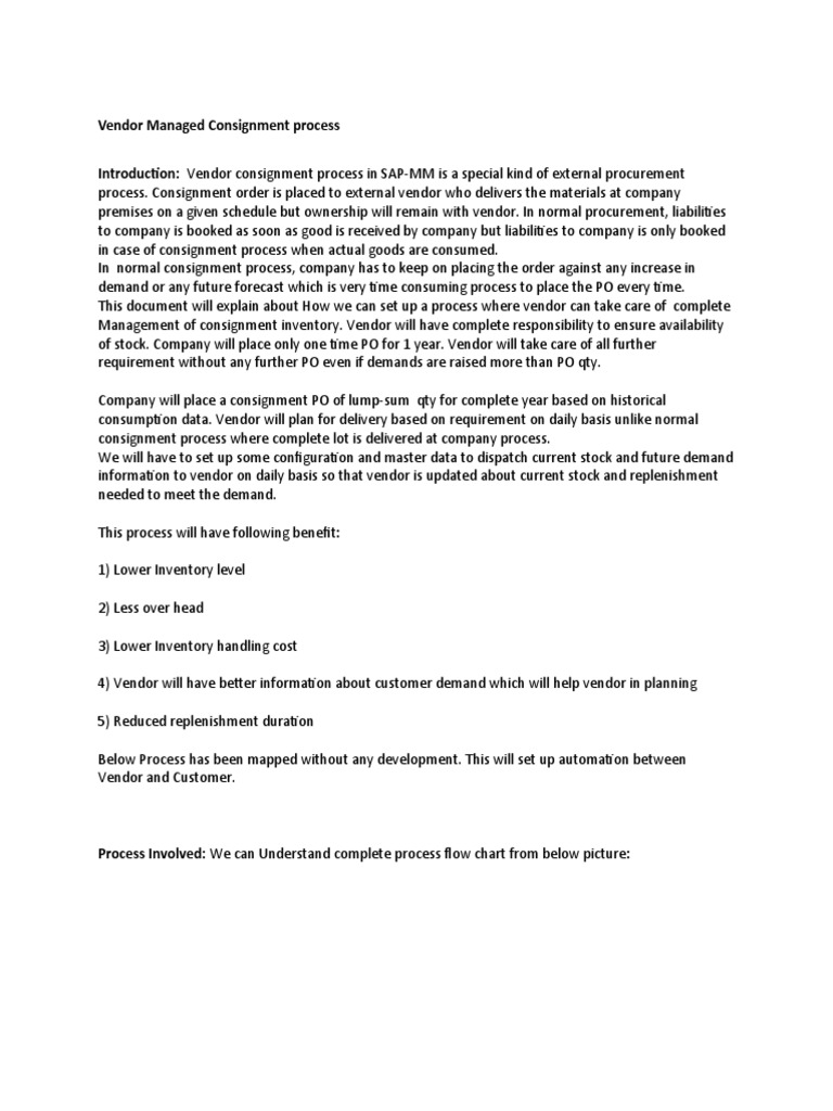 Vendor Managed Consignment Process in SAP | PDF | Electronic Data ...