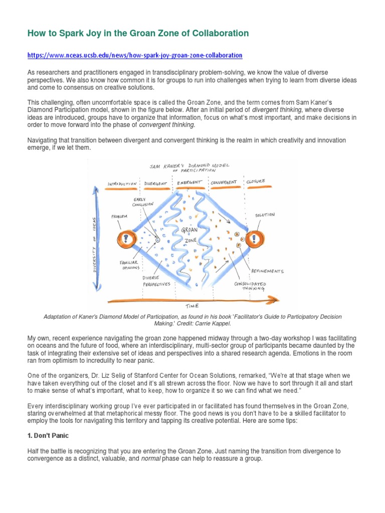 How To Spark Joy in The Groan Zone of Collaboration | PDF | Creativity ...