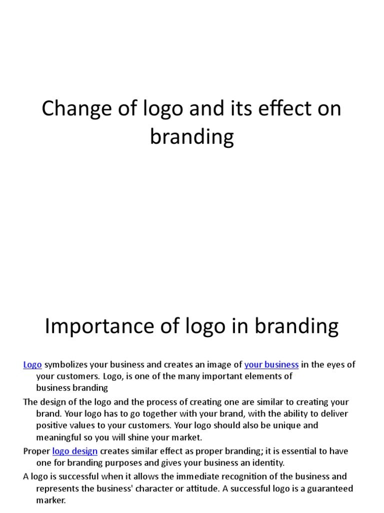 Change of Logo and Its Effect On Branding | PDF | Brand | Logos