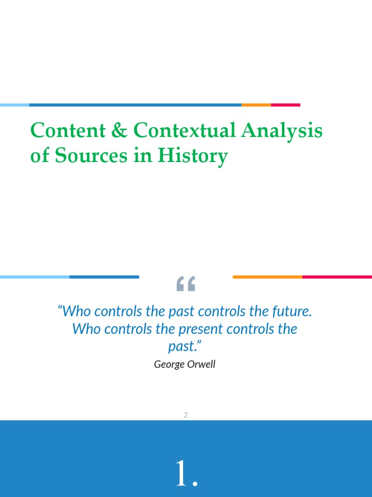 Content & Contextual Analysis of Sources in History | PDF | Historian ...