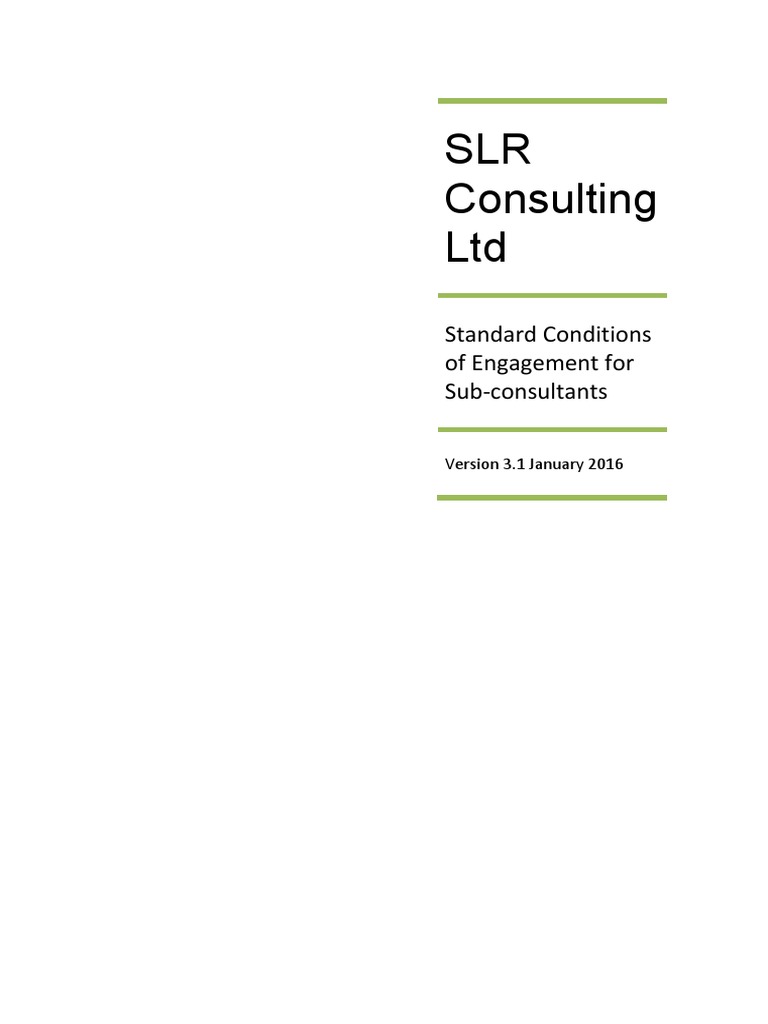 SLR CONSULTING LIMITED Sub-Consultant's Agreement V3.1 | PDF ...