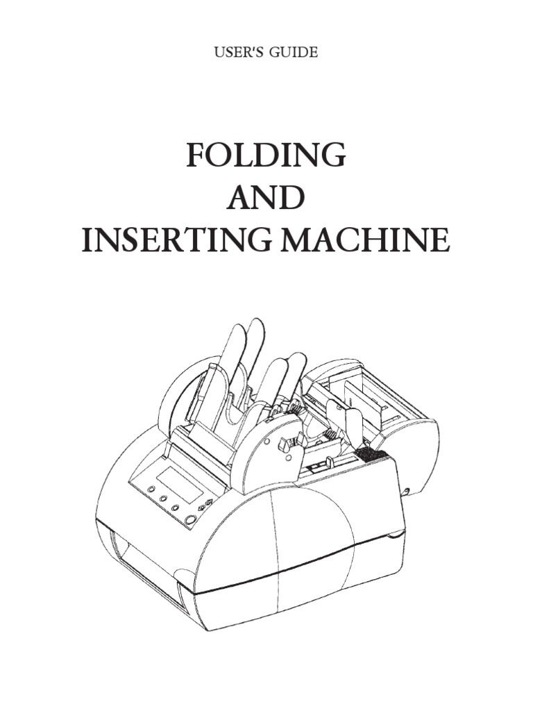 Folding AND Inserting Machine: User'S Guide | PDF | Envelope | Usability
