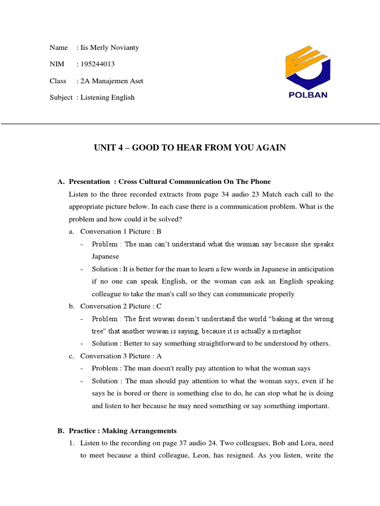 Unit 4 (Iis Merly Novianty - 195244013 - 2AMA) | PDF | Conversation