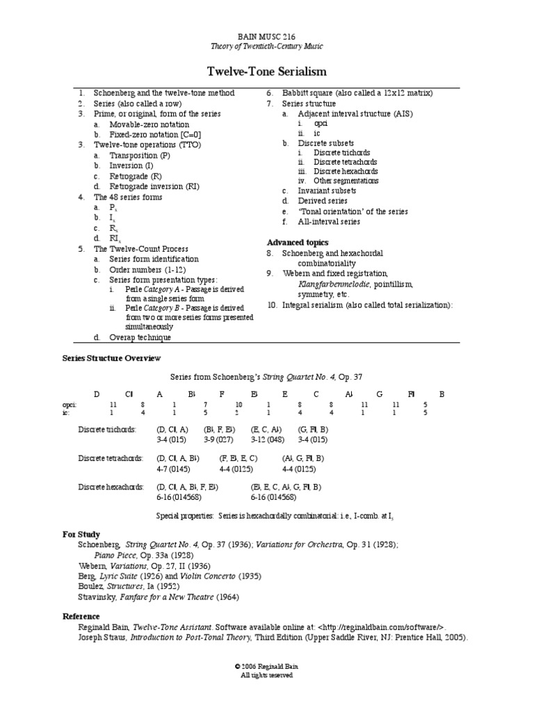 Twelve-Tone Serialism: Advanced Topics | PDF | Music Theory | Modernism (Music)
