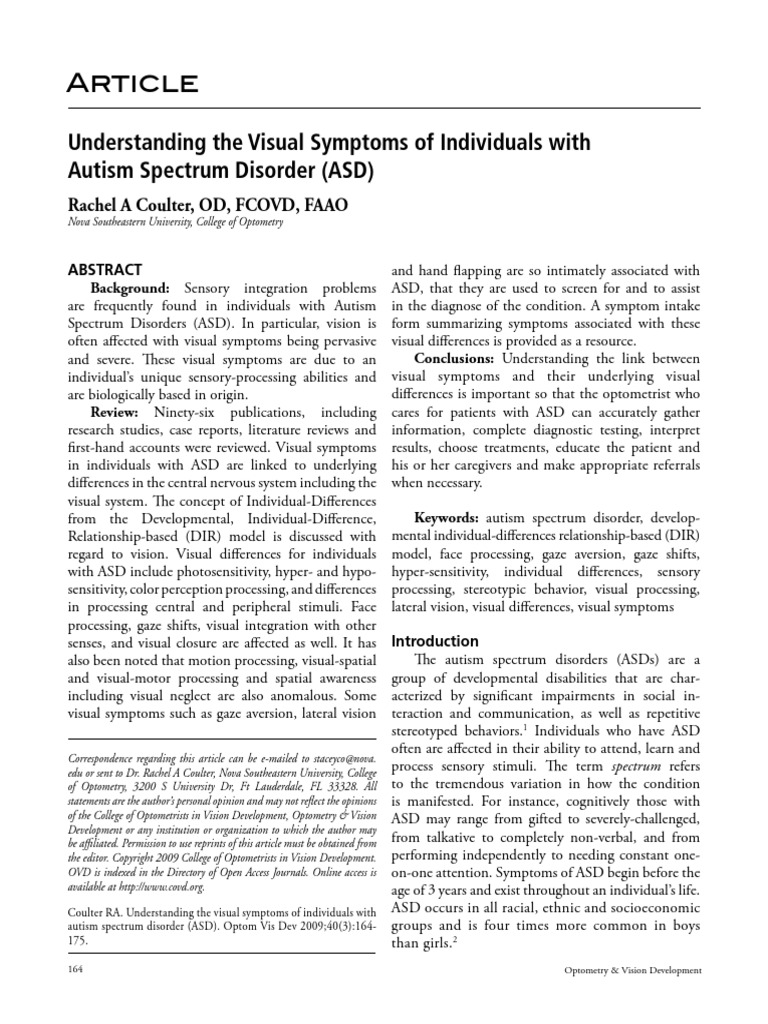 Understanding Visual Symptom | PDF | Autism Spectrum | Autism