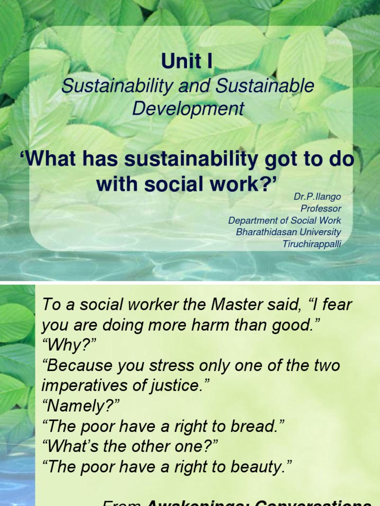 Sustainability and Sustainable Development: Unit I | PDF ...