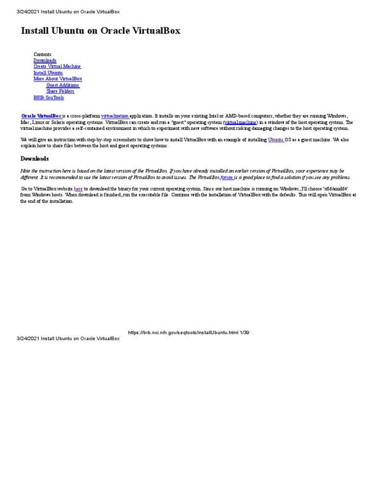 Install Ubuntu On Oracle VirtualBox | PDF | Virtual Machine | Operating System