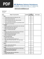 127 FORM Checklist Pemeriksaan Alat Dan Kelayakan Tools | PDF