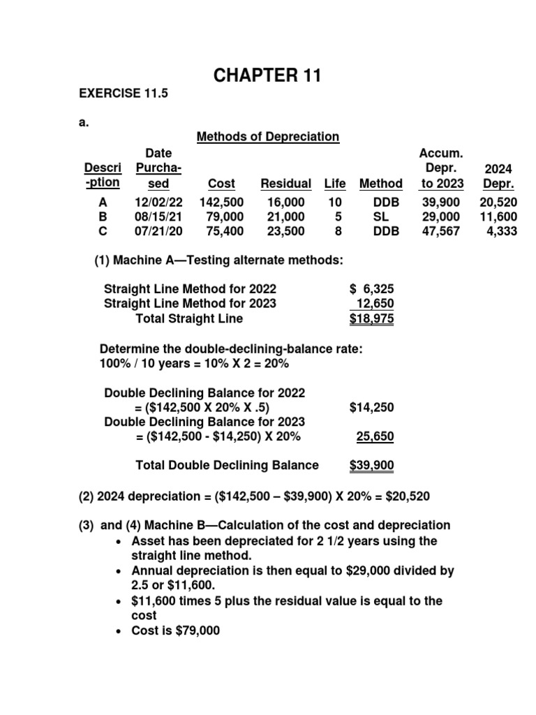 Depreciation Methods and Calculations Guide | PDF | Depreciation ...