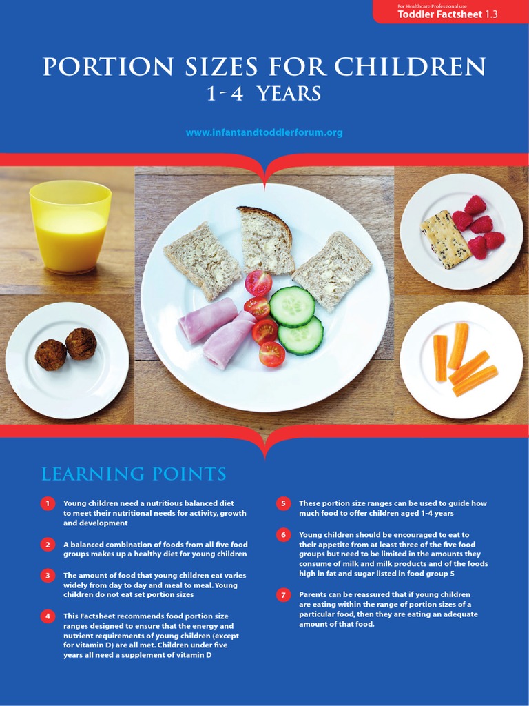 Portion Sizes For Children: 1 - 4 Years | PDF | Sausage | Biscuit
