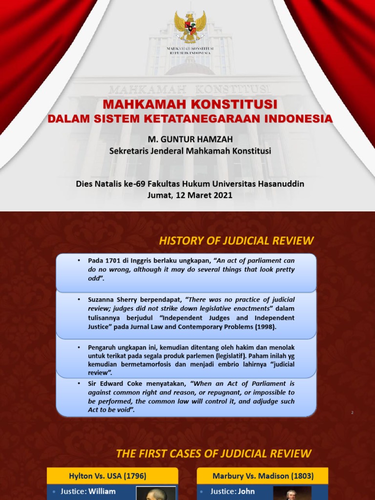 Sejarah dan Kewenangan Mahkamah Konstitusi | PDF