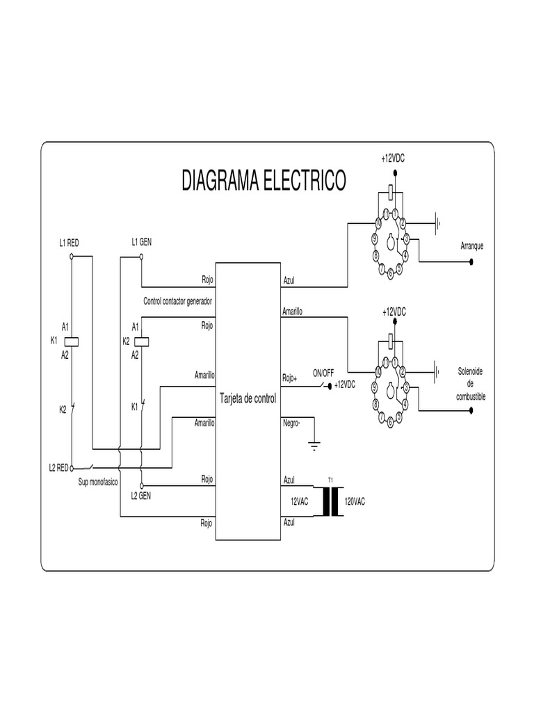 Diagrama Eléctrico de Generador a Gasolina | PDF | Ingenieria Eléctrica ...