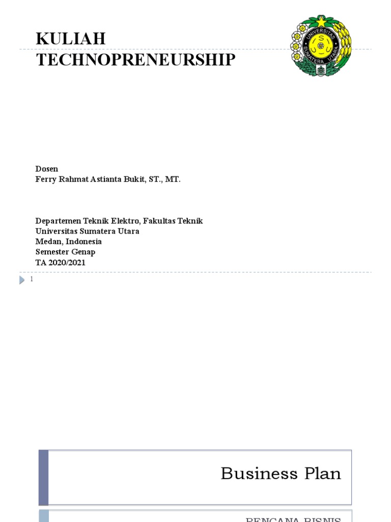 6 Minggu 6 Technopreneurship-Business Plan (Rancangan Bisnis) | PDF