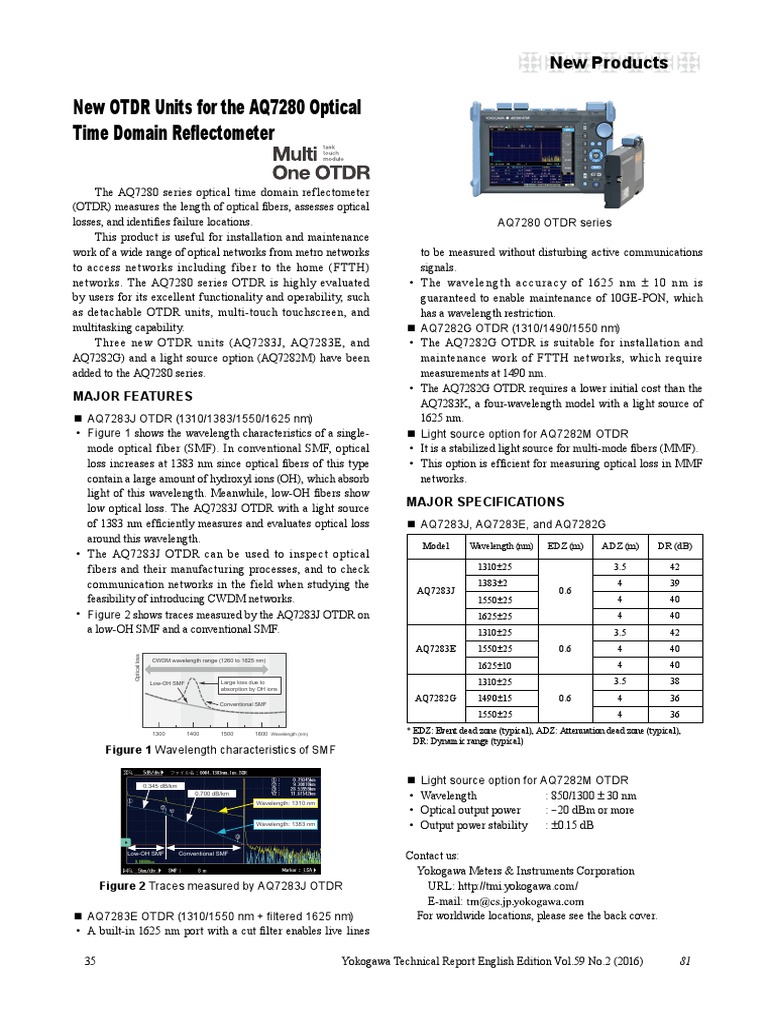 New OTDR Units and Light Source Added to AQ7280 Series | PDF | Optical ...
