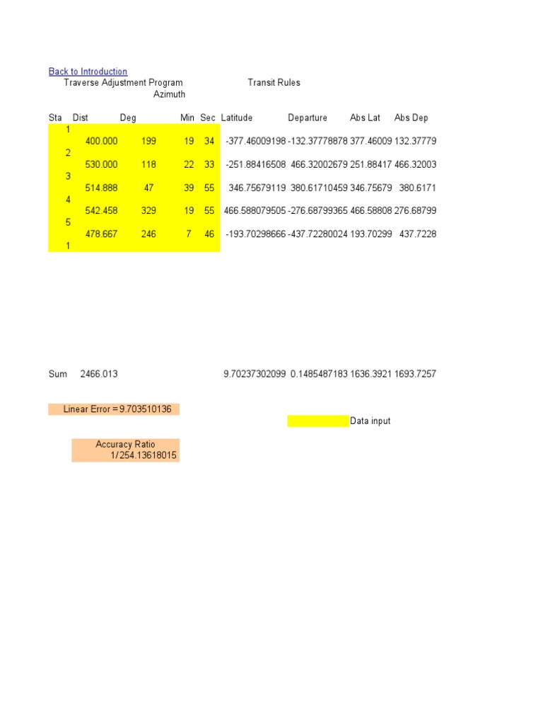 Traverse in Excel - XLSM | PDF | Azimuth | Navigation