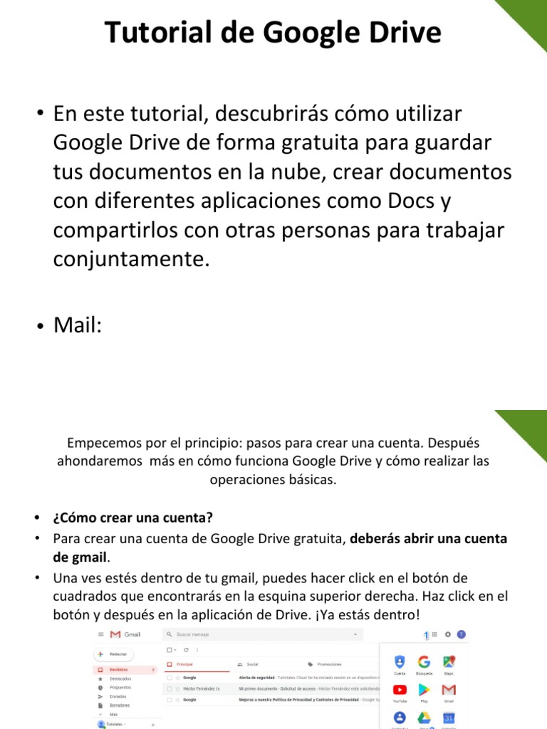 Pasos Para Crear Google Drive