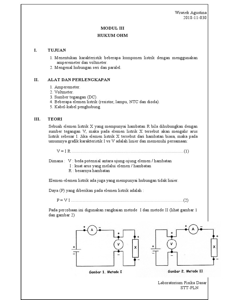 MODUL III HUKUM OHM | PDF