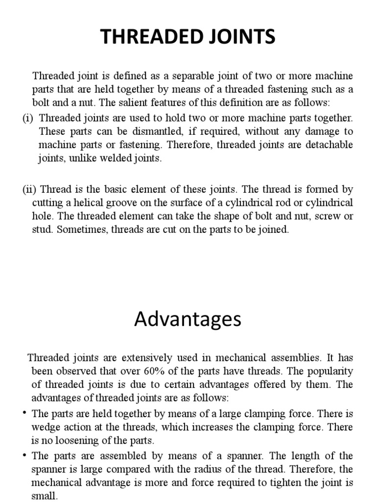 Analysis of Threaded Joints: Bolted Connections, Eccentric Loading, and ...