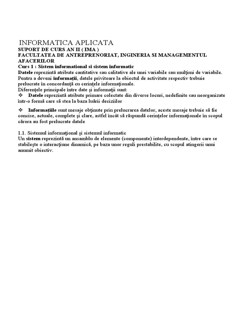 Informatica Aplicata | PDF