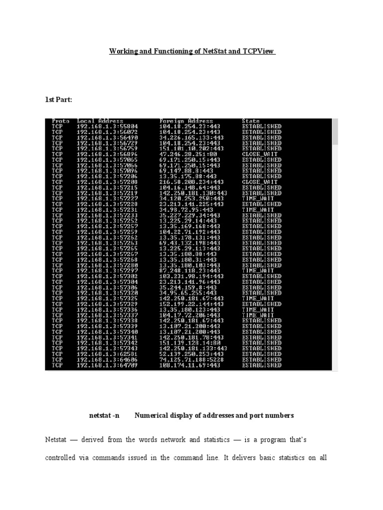 NetStat and TCPView Difference | PDF | Computer Mediated Communication ...
