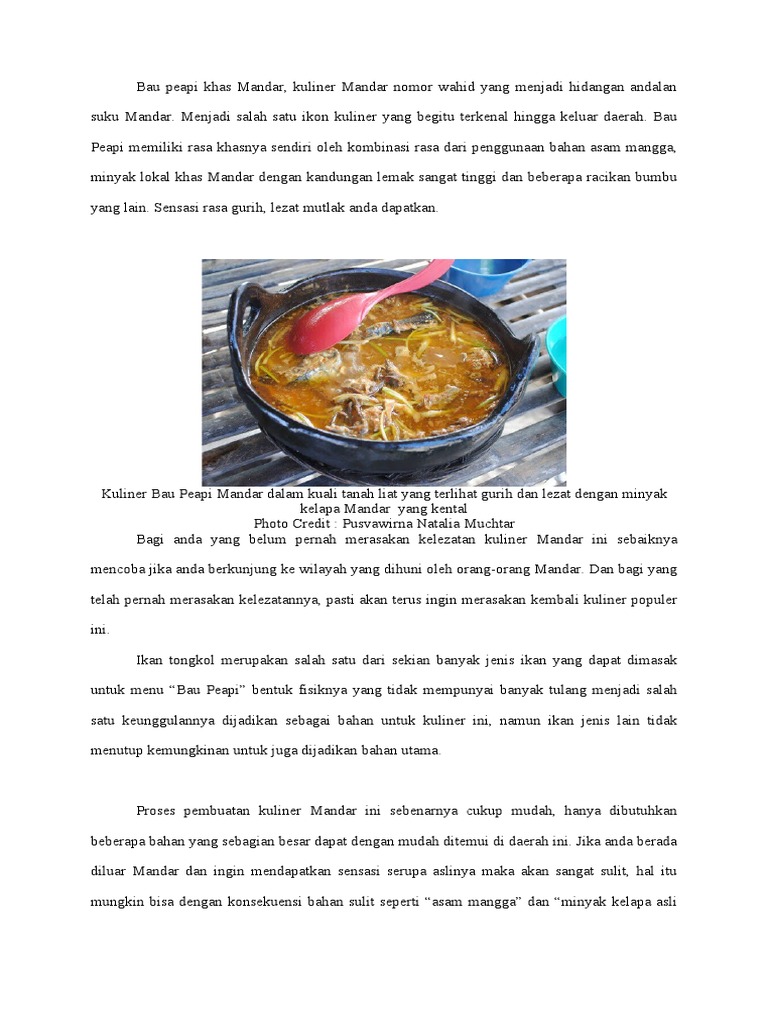 Bau Peapi Khas Mandar | PDF