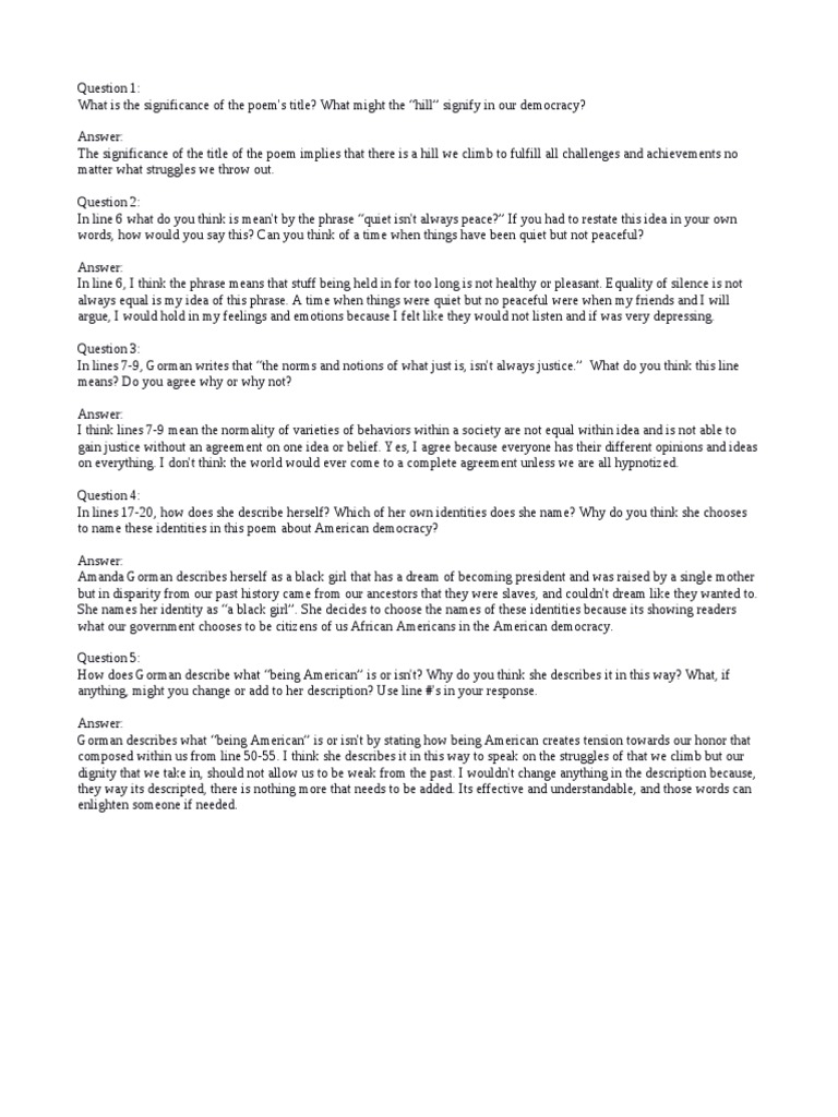 Analyzing Themes in Amanda Gorman's Poem | PDF | Human Nature