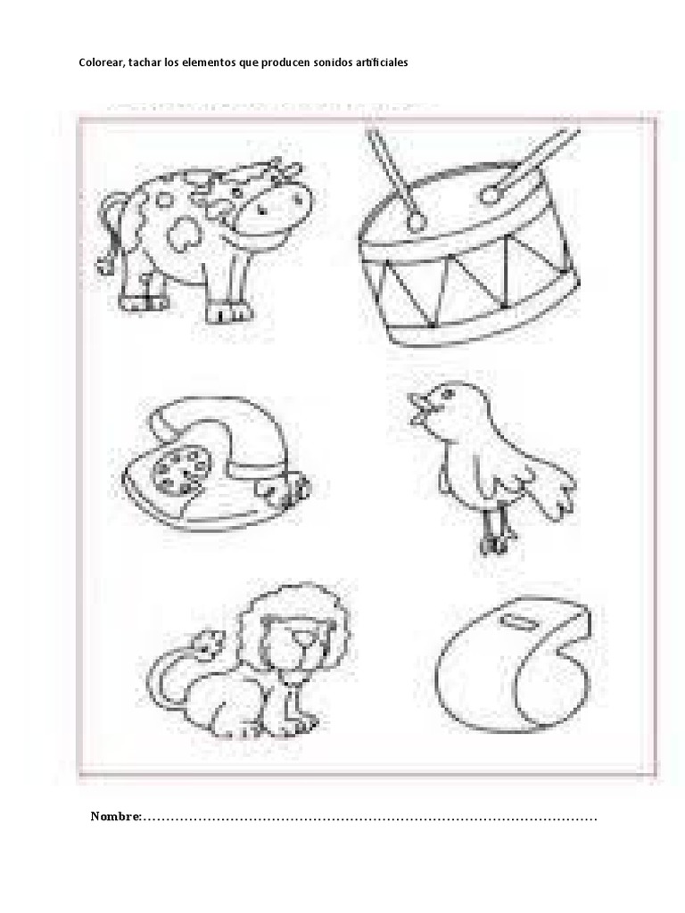 Colorear Sonidos | PDF | Juegos y actividades