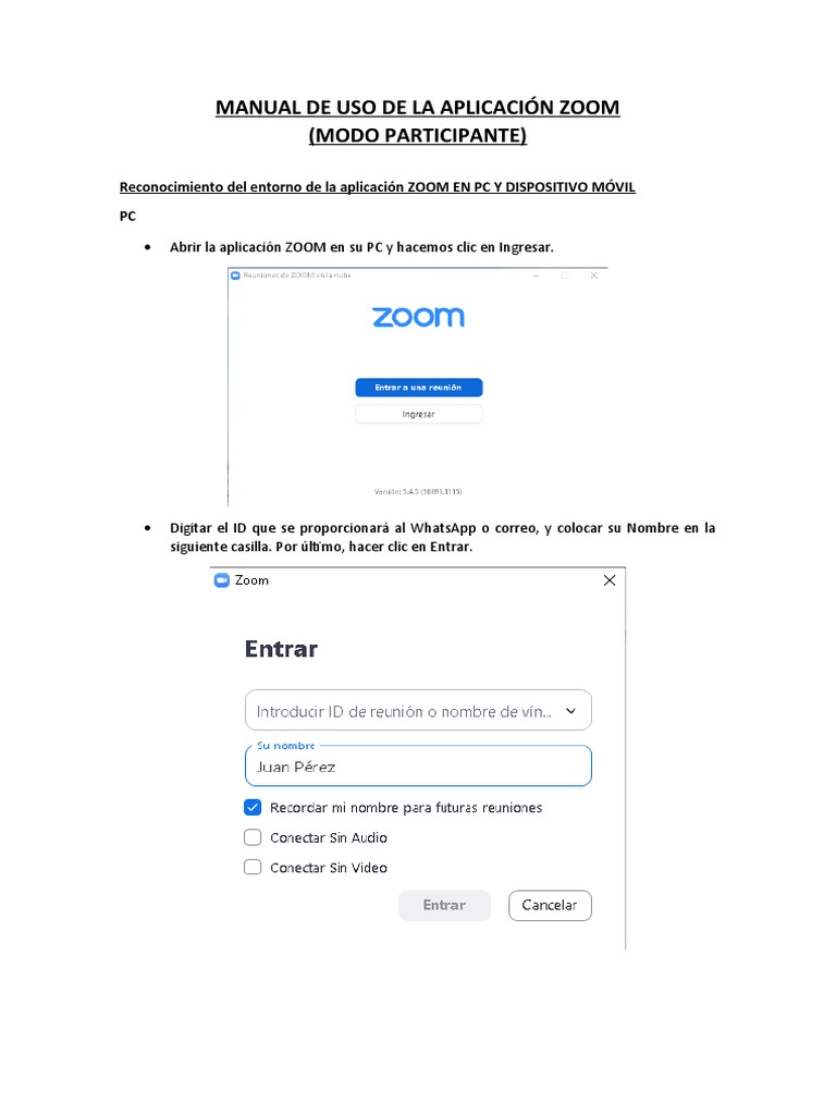 Guía de Uso de Zoom para Participantes | PDF | Chat en linea | Ventana ...