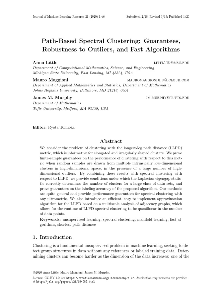 Path-Based Spectral Clustering: Guarantees, Robustness To Outliers, and ...
