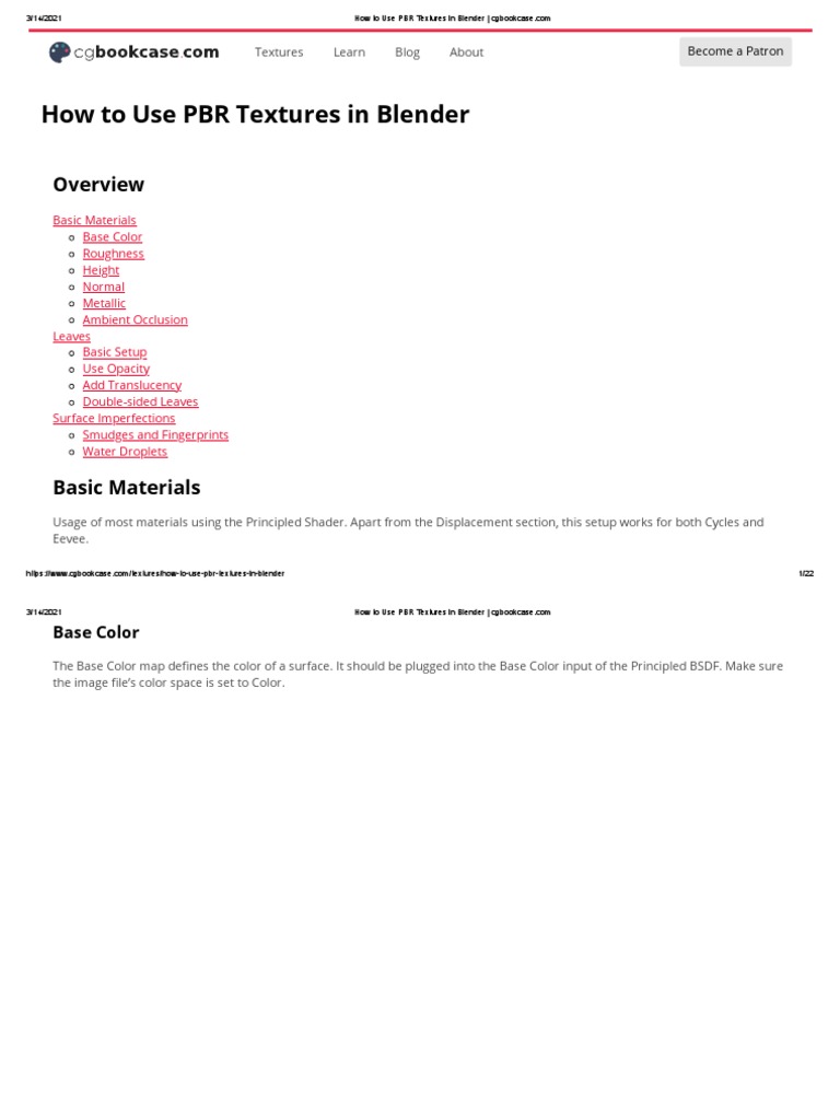 How To Use PBR Textures in Blender | PDF | Texture Mapping | Blender (Software)