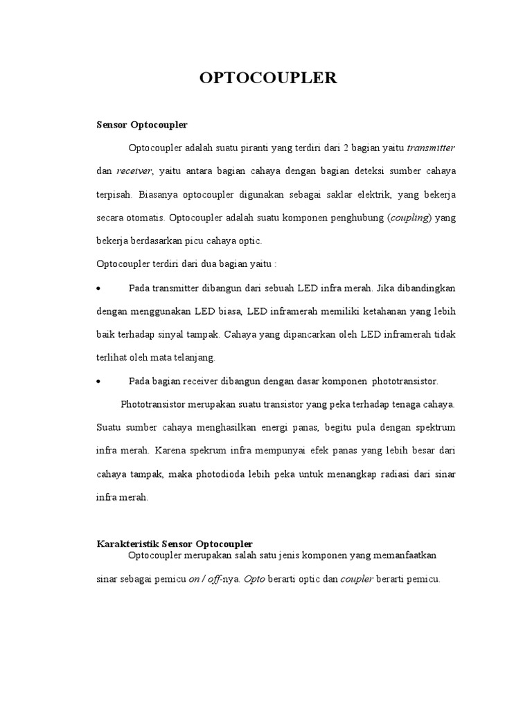 Sensor Optocoupler | PDF