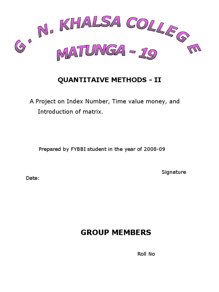 The Concept of Index Number - Vishnu | PDF | Matrix (Mathematics ...