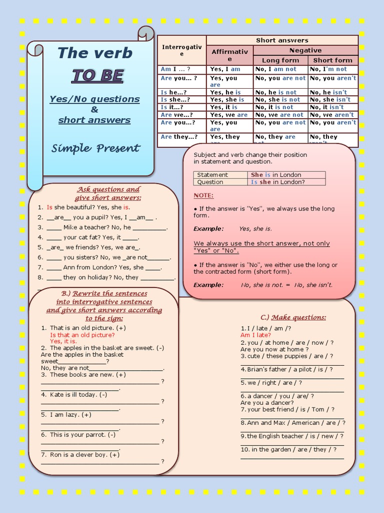 Verb To Be Questions | PDF | Question | Semantic Units