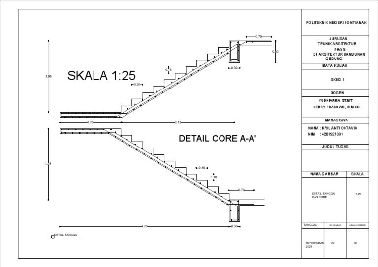 Detail Gambar Tangga Beton dan Core | PDF