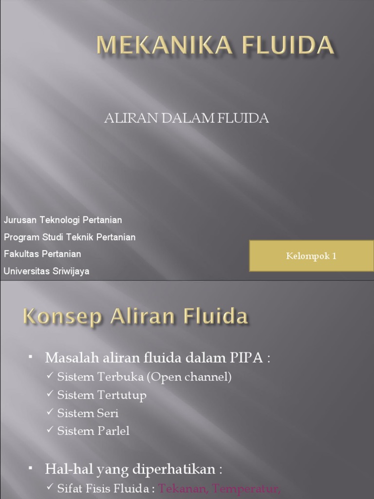 Aliran Fluida Teknik Pertanian | PDF | Sains & Matematika