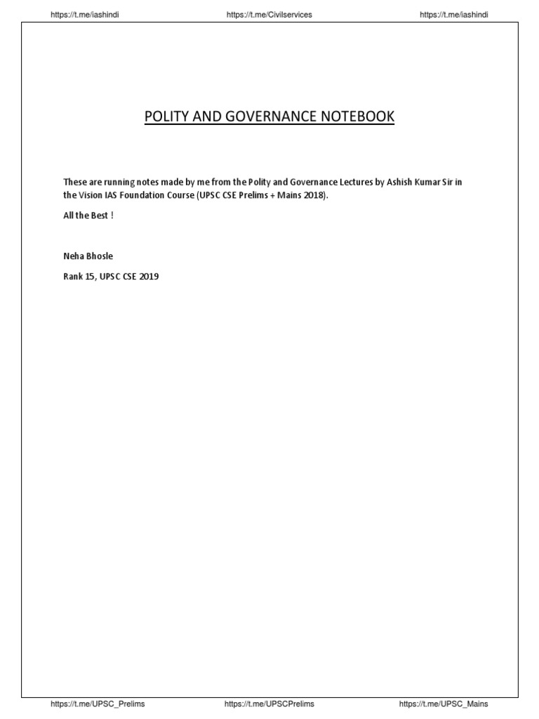 Polity Notes @UPSCPRELIMS | PDF