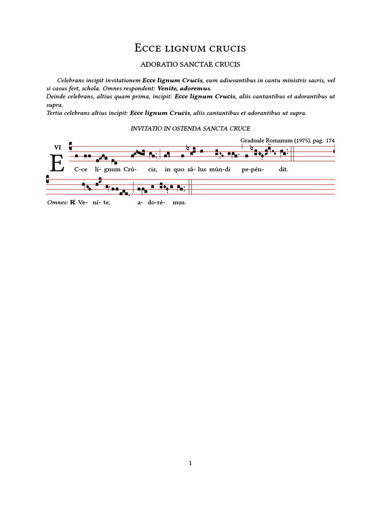 Ecce Lignum Crucis | PDF