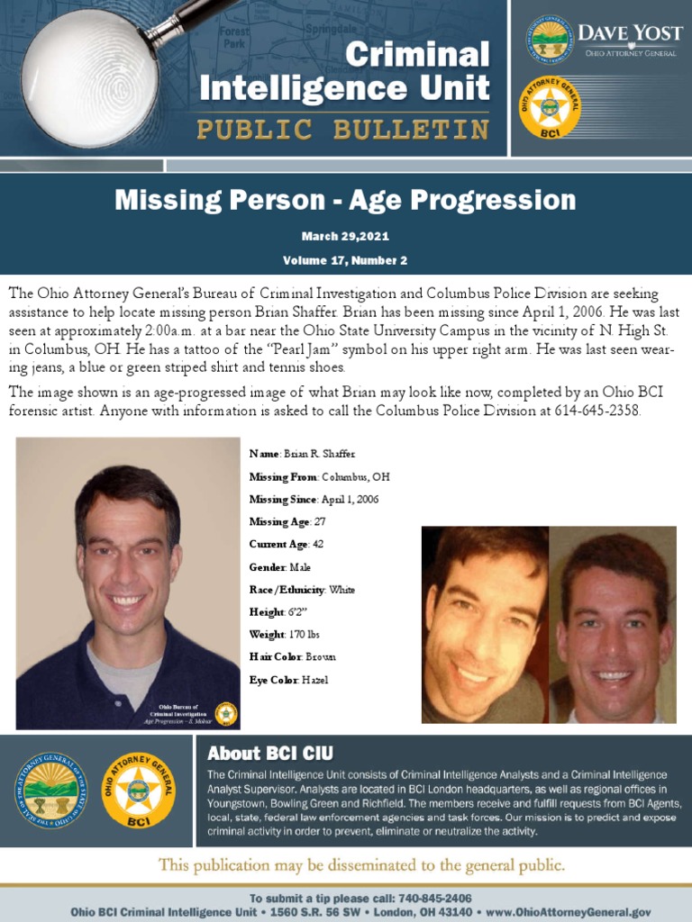 Missing Person Brian Shaffer | PDF