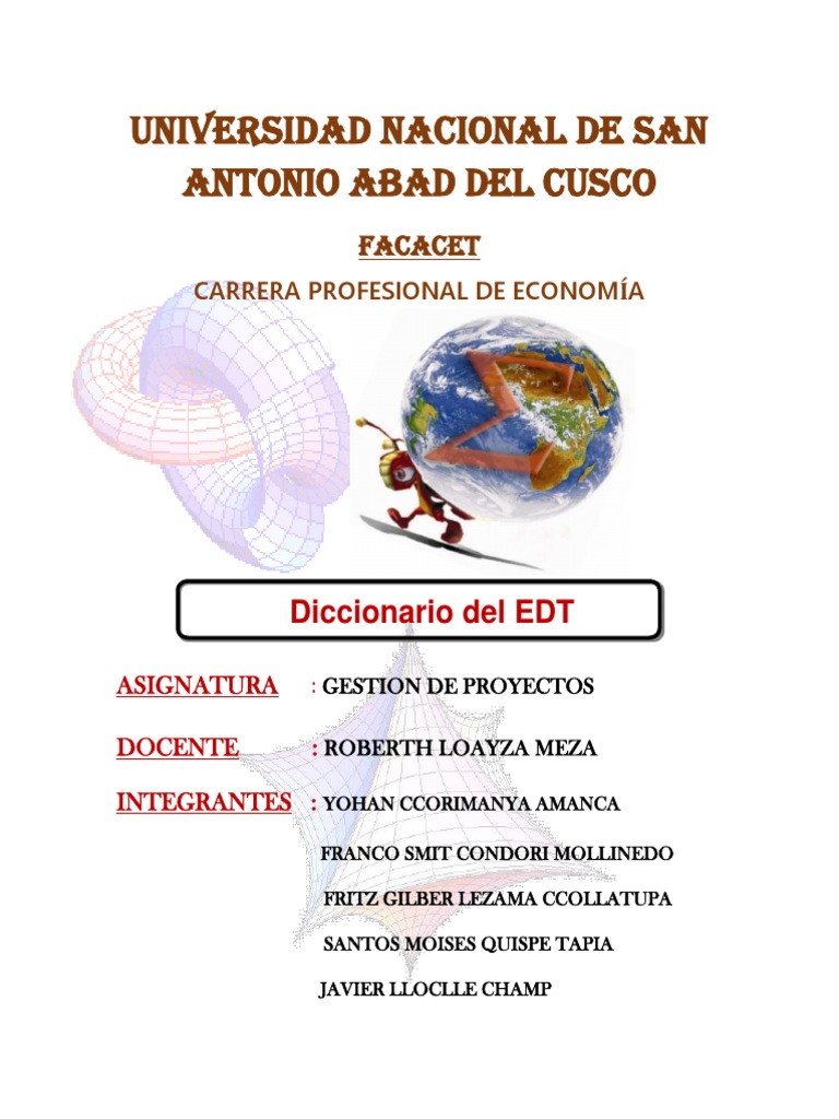 DICCIONARIO DE LA ESTRUCTURA DE DESGLOSE DEL TRABAJO - Tarea Final | PDF | Software | La ...