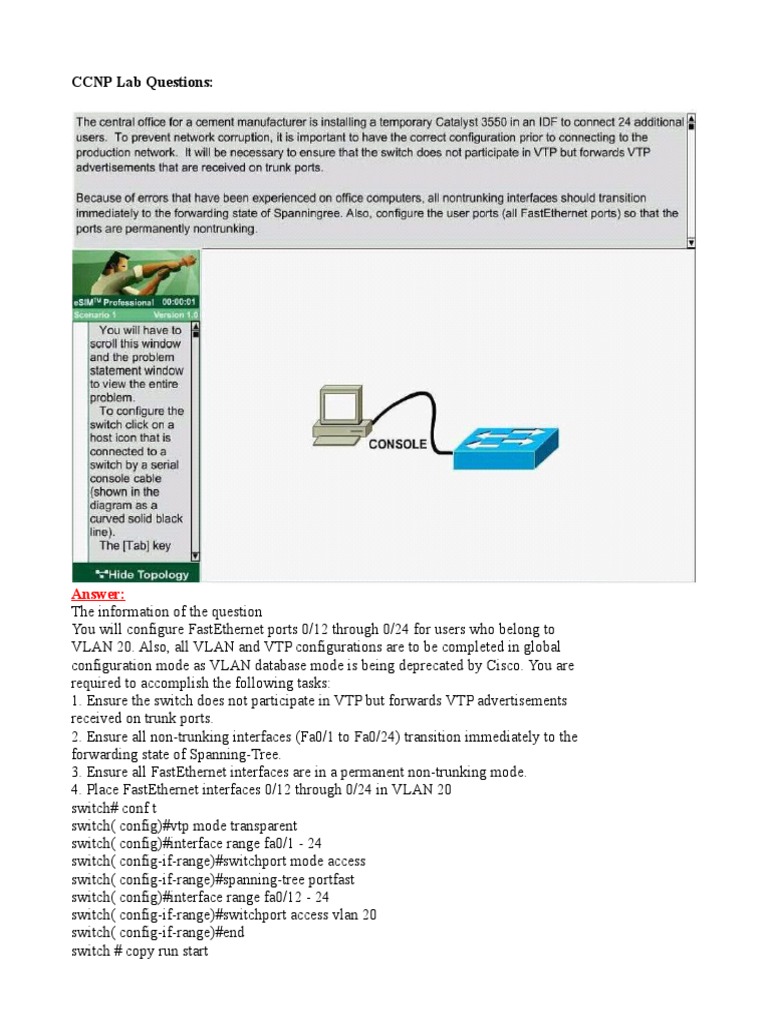 CCNP Lab Questions:: Answer | PDF | Radius | Computer Network
