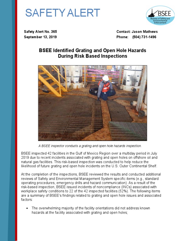Grating and Open Hole Safety Hazards | PDF | Safety | Business