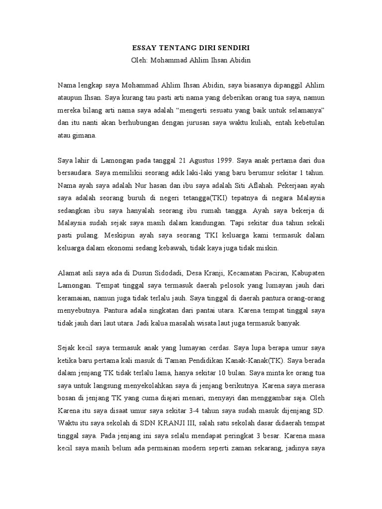 Essay Diri 1 | PDF