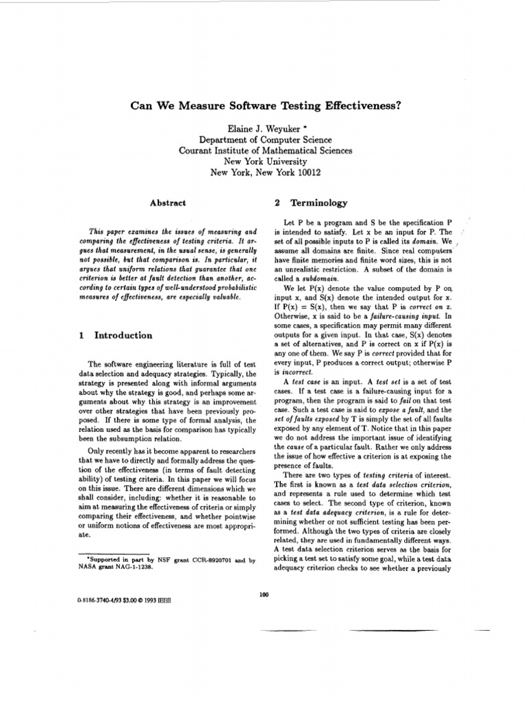 Measuring Software Testing Effectiveness | PDF | Software Testing ...