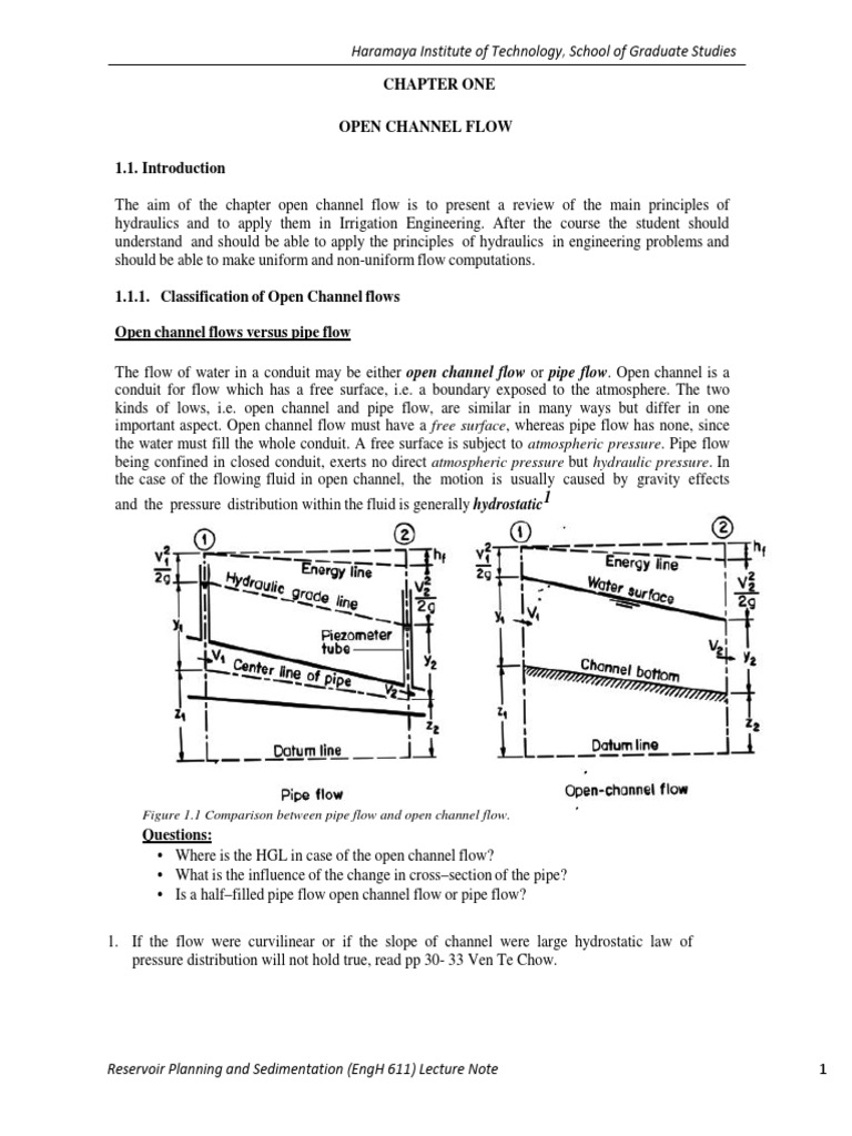 Chapter 1-Open Channel Flow | PDF | Fluid Dynamics | Dynamics (Mechanics)