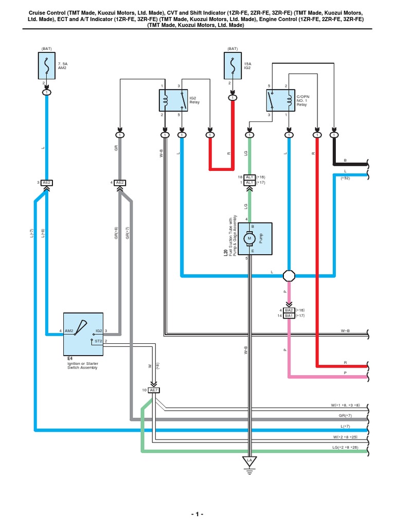 Corolla 2016diagrama completo-1ZR-T | PDF | Automotive Industry ...