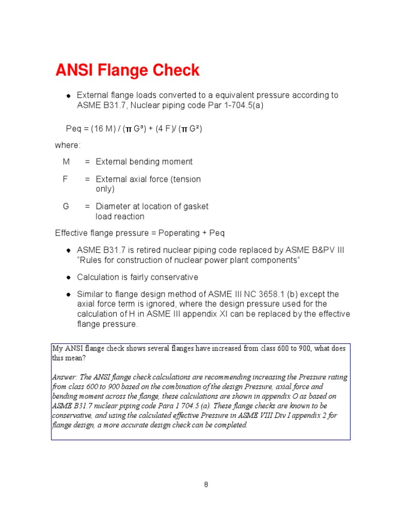1 - Ansi Flange Check | PDF | Gas Technologies | Mechanical Engineering