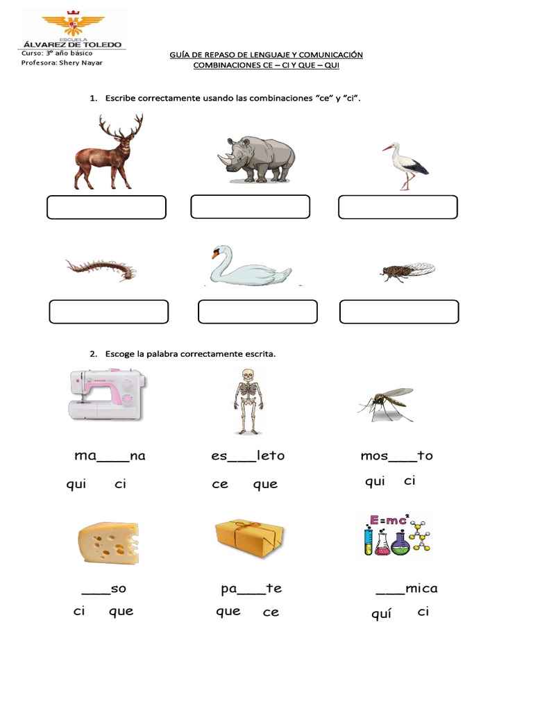 Guía de Repaso Ce Ci Que Qui | PDF